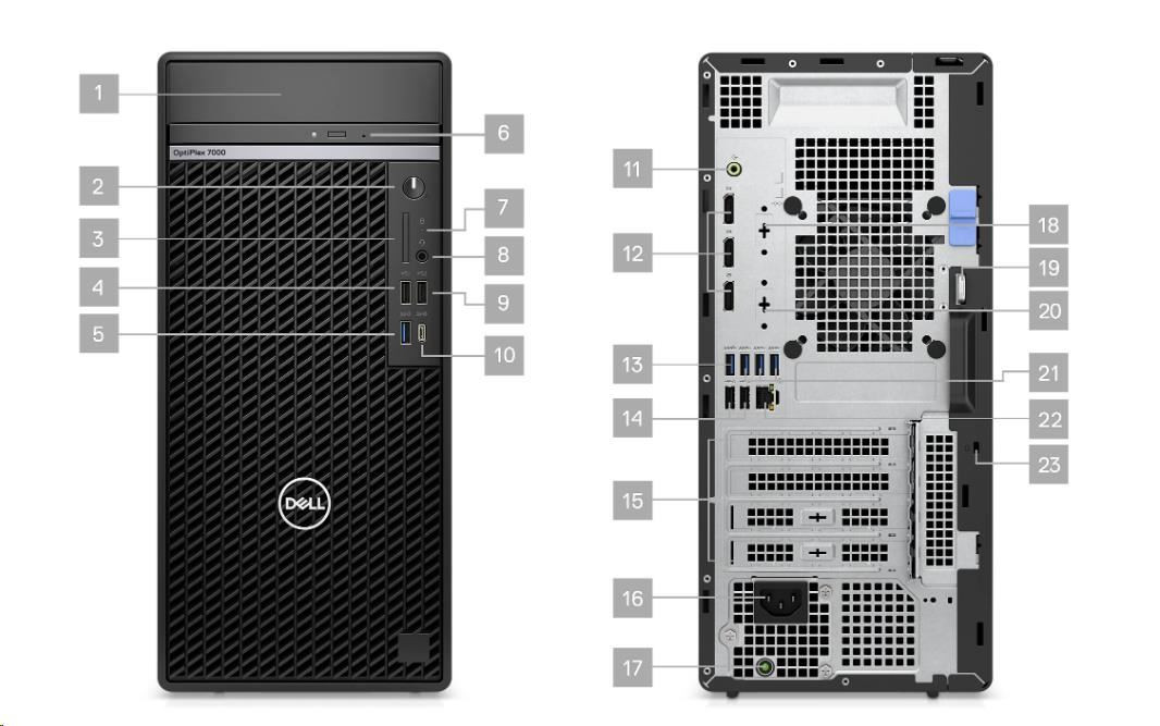 DELL PC OptiPlex 7000 MT/260W/TPM/i7-12700/16GB/512GB SSD/Integrated ...